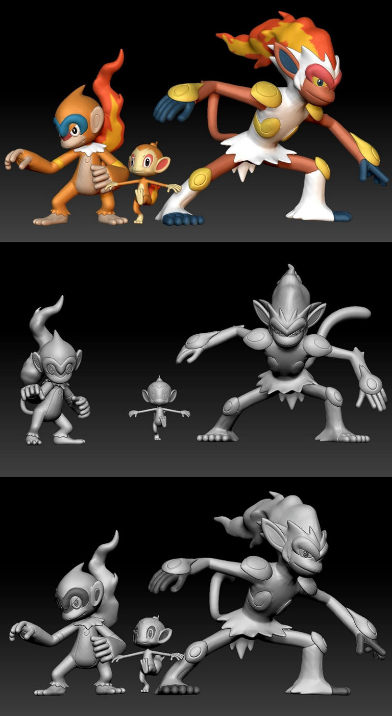 Desire FX 3d models | Pokemon Chimchar Monferno Infernape – 3D Print Model