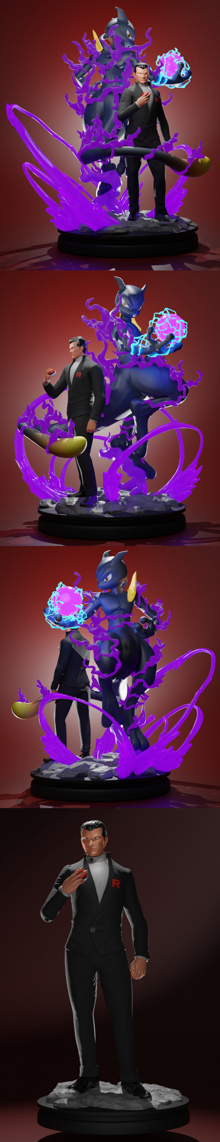 Desire FX 3d models | Shadow Mewtwo and Giovanni Pokemon Diorama – 3D ...