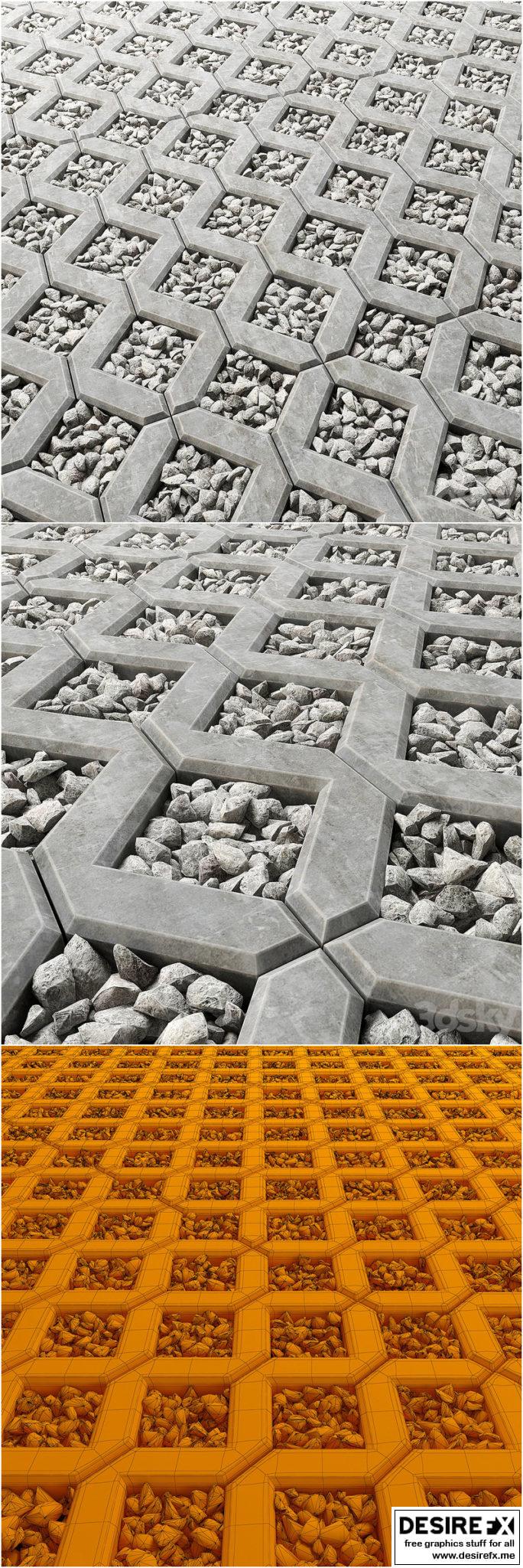 Desire FX 3d models | Square gravel stone – 3D Model