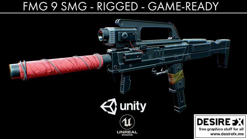 Desire FX 3d models | FMG 9 – Sub-Machine Gun Low-poly 3D model