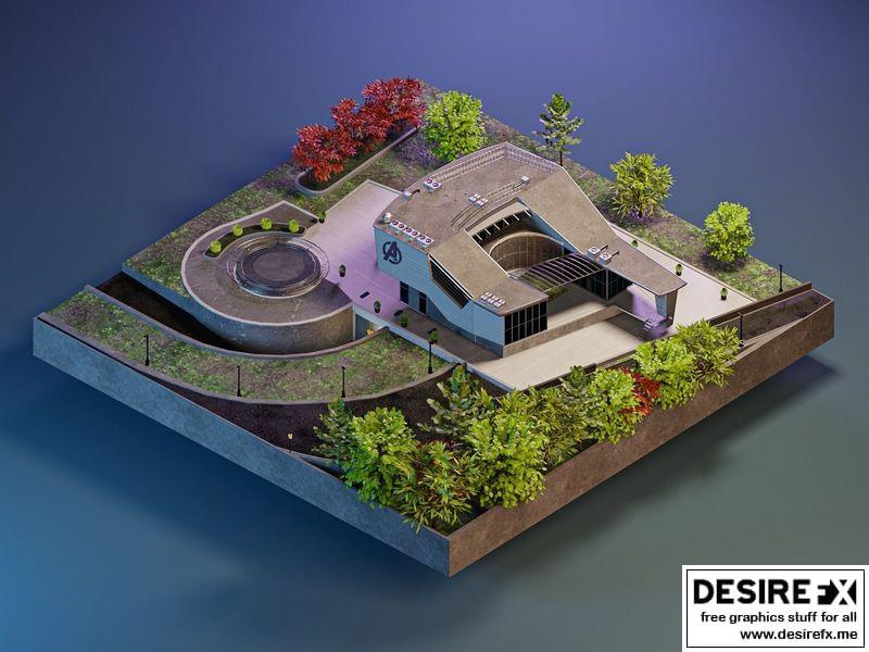 Desire FX 3d models | Avengers HQ – Avengers Low-poly 3D model