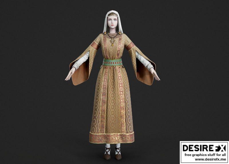 Desire FX 3d models | Princess nun girl royal queen Low-poly 3D model