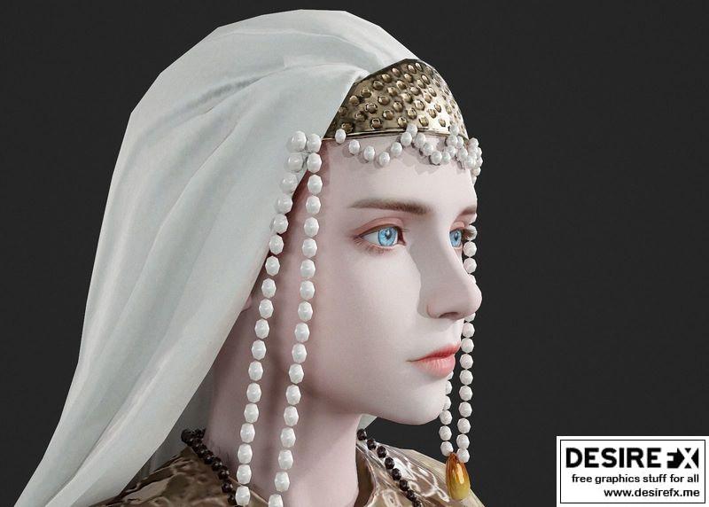 Desire FX 3d models | Princess nun girl royal queen Low-poly 3D model