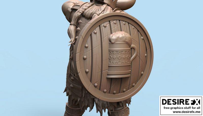 Desire FX 3d models | Dwarf Fighter – Bruenor Battlehammer 3D print model