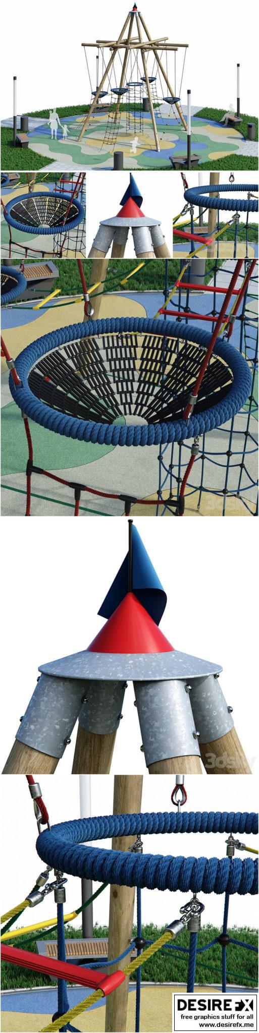 Desire FX 3d models | Children’s play rope complex. Playground – 3D Model
