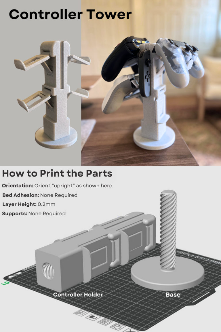 Desire FX 3d models | Controller Tower – Gamepad Holder – 3D Print Model