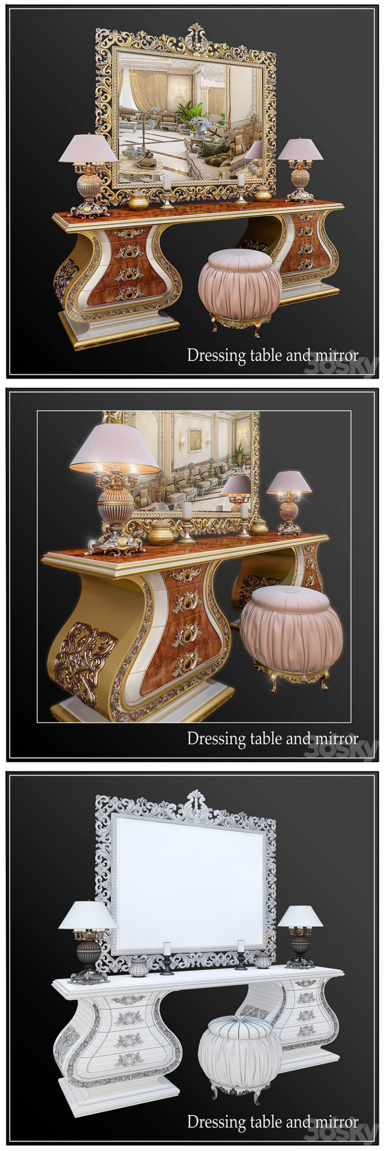 Desire FX 3d models | DRESSING TABLE, MIRROR PASHA CAPPELLETTI – 3D Model