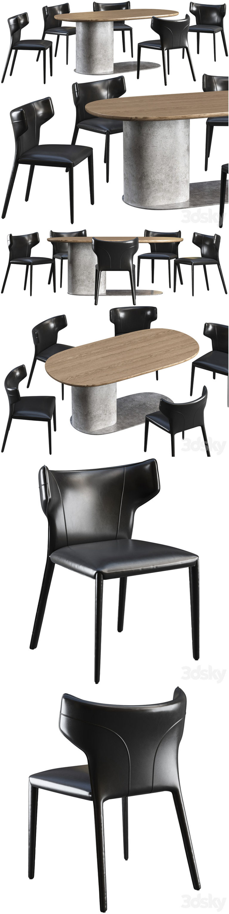 Desire FX 3d models | Dining table Natuzzi Ombra and chair Natuzzi Pi ...