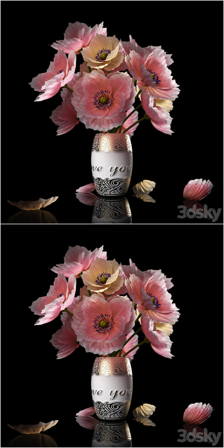 Desire FX 3d models | LIGHT PINK POPPIES – 3D Model