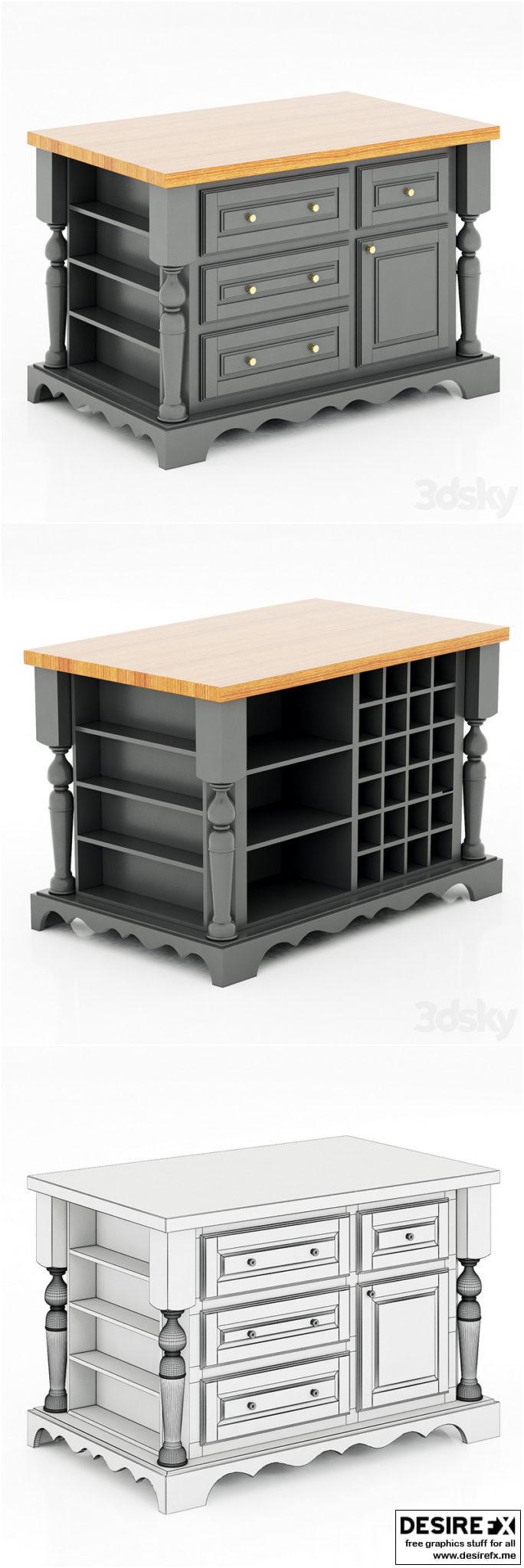 Desire FX 3d models | Lyn Design Kitchen Island – 3D Model