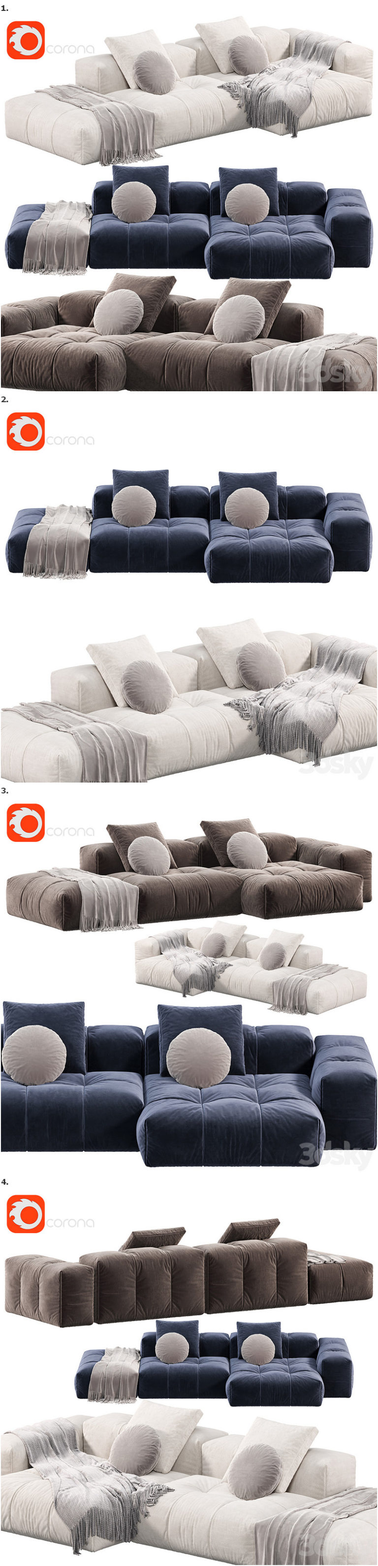 Desire FX 3d models | PIXEL Sofa by Saba Italia 4, sofas – 3D Model
