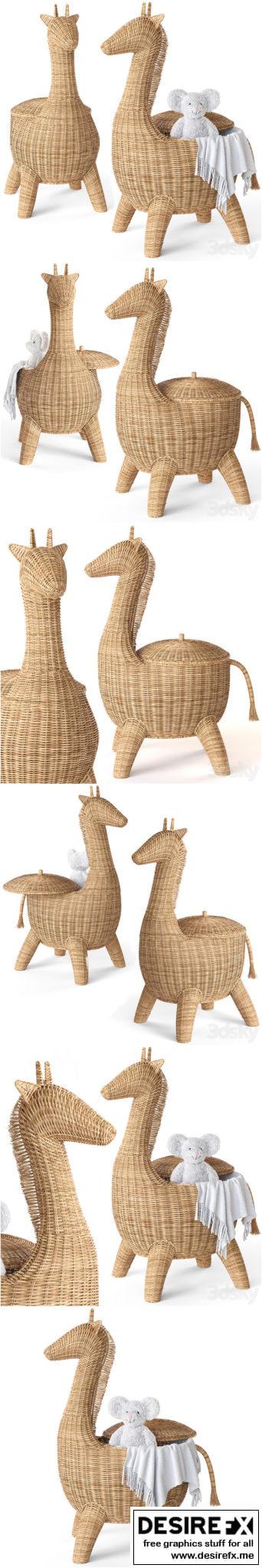 Desire FX 3d models | RATTAN ANIMAL BASKET GIRAFFE Restoration Hardware ...
