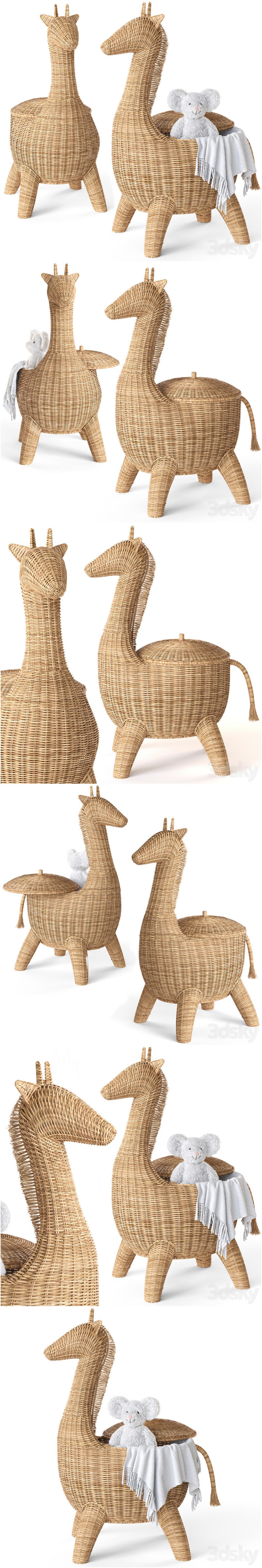 Desire FX 3d models | RATTAN ANIMAL BASKET GIRAFFE Restoration Hardware ...