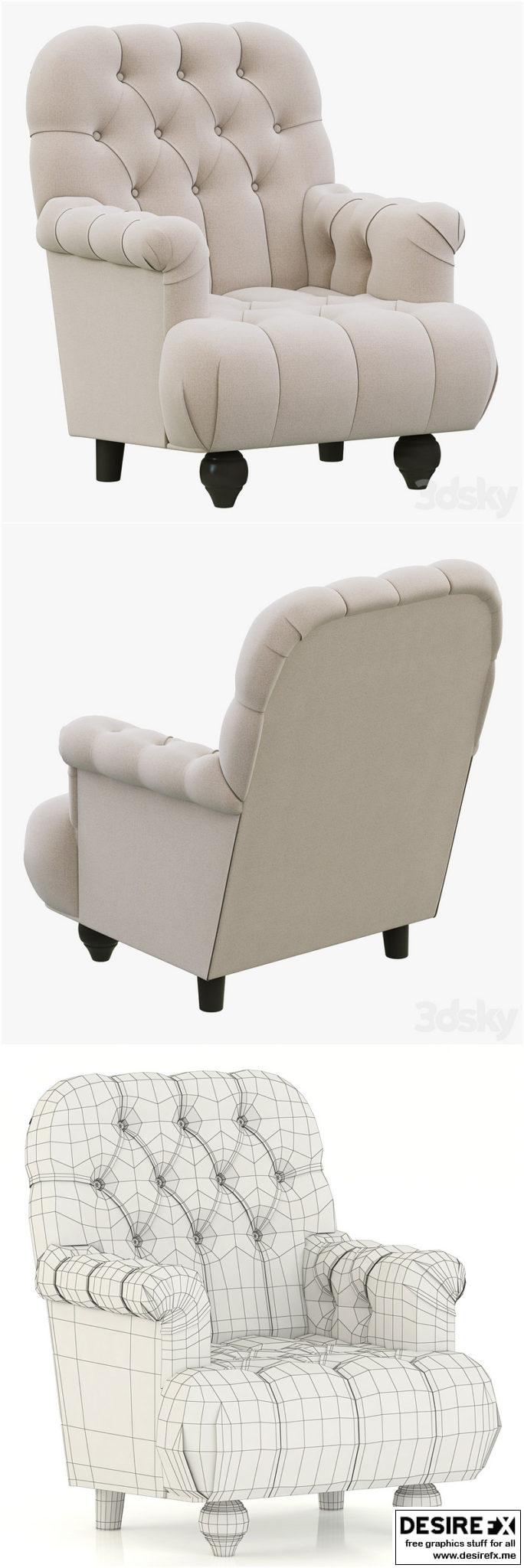 Desire FX 3d models | Restoration Hardware 1860 Napoleonic Tufted ...