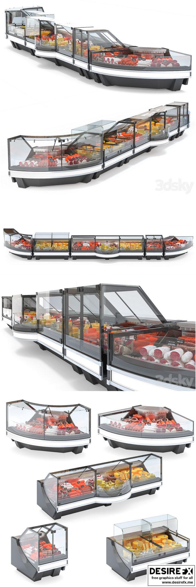 Desire FX 3d models | Set of showcases for grocery store – 3D Model