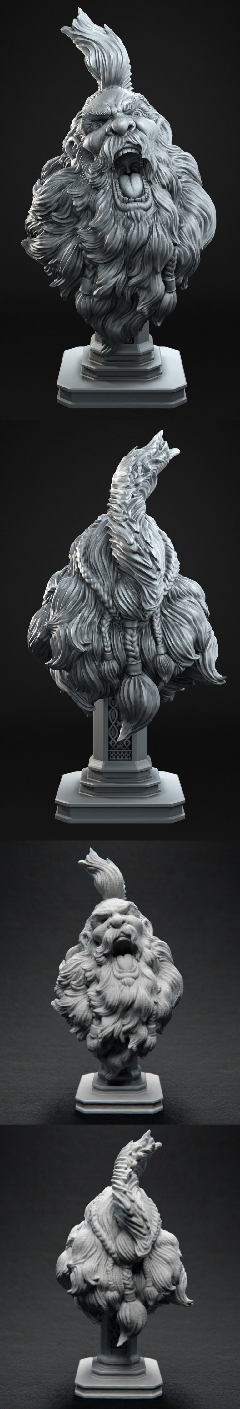 Desire FX 3d models | The Bearded Yell Bust – 3D Print Model