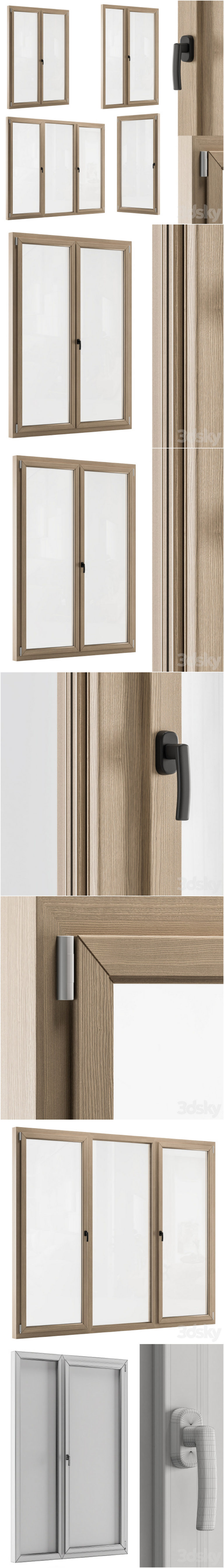 Desire FX 3d models | Wooden Window Modern – Windows Set 01 – 3D Model