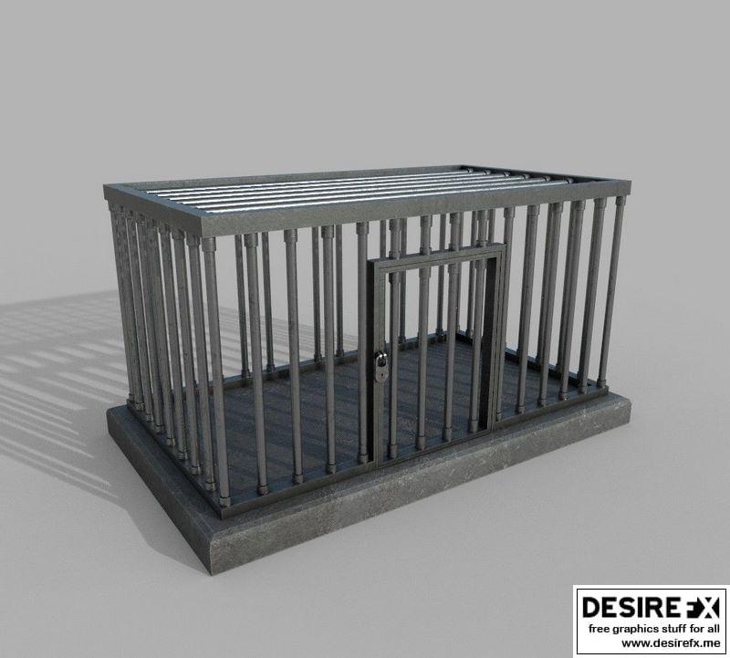 Desire FX 3d models | Cage PBR prison cell Low-poly 3D model