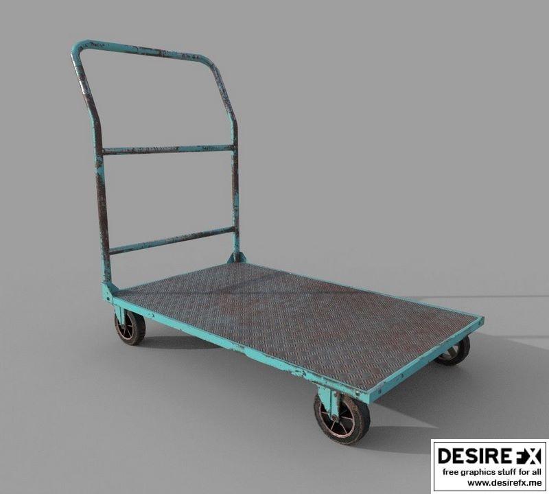 Desire FX 3d models | Old Platform Trolley A Low-poly 3D model