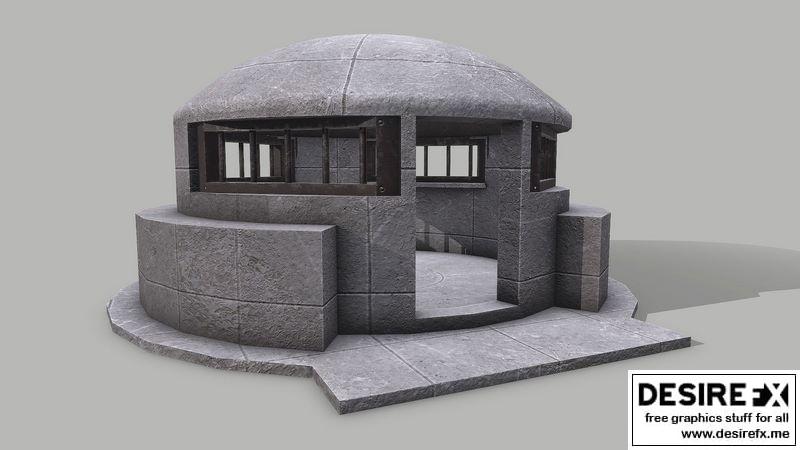 Desire FX 3d models | Military Bunker 9 Low-poly 3D model