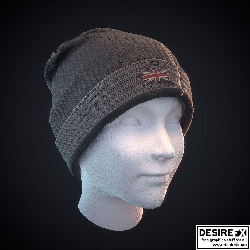 Desire FX 3d models | Beanie british on mannequin head Low-poly 3D model