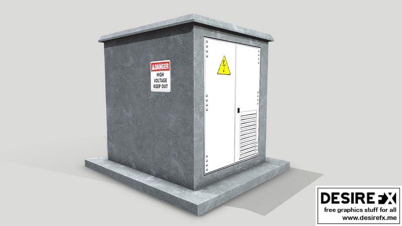 Desire FX 3d models | Electrical Box Transformer Low-poly 3D model