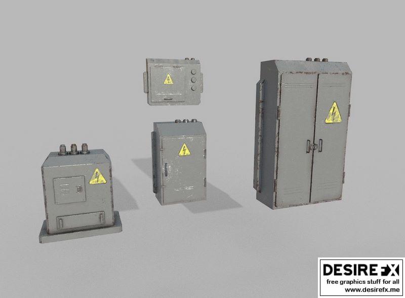 Desire FX 3d models | Electric Boxes Collection Low-poly 3D model