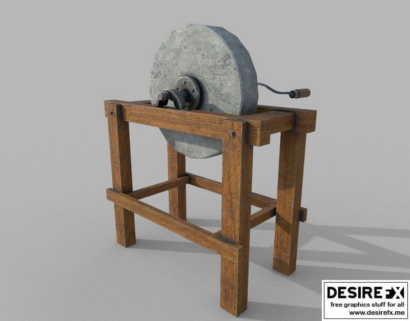 Desire FX 3d models | Grindstone 2 grinding wheel Low-poly 3D model