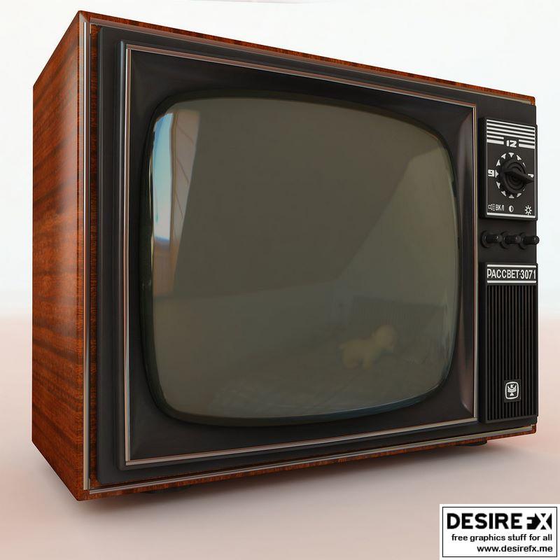 Desire FX 3d models | Retro Old TV Low-poly 3D model