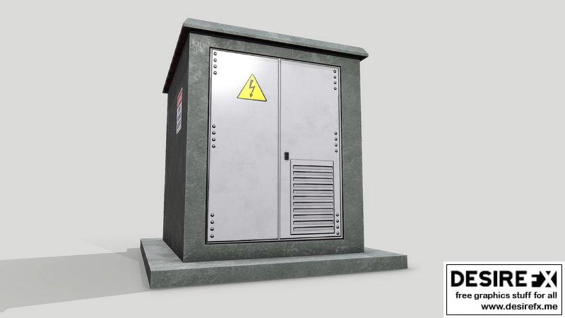 Desire FX 3d models | Electrical Box Transformer Low-poly 3D model