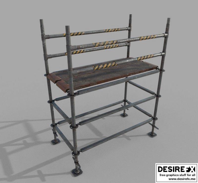Desire FX 3d models | Metal Scaffolding – 2 parts Low-poly 3D model