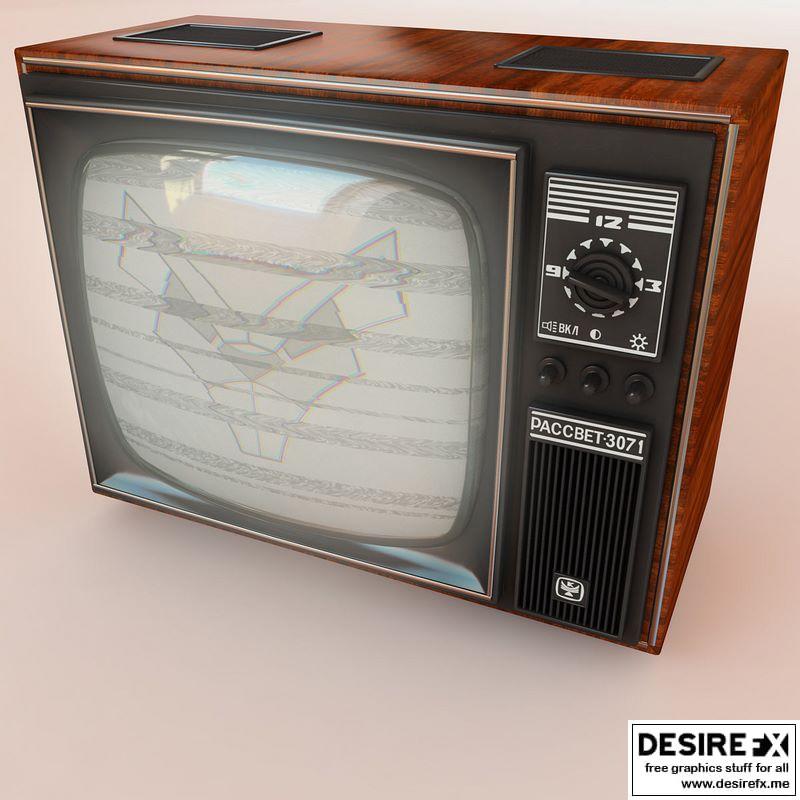 Desire FX 3d models | Retro Old TV Low-poly 3D model