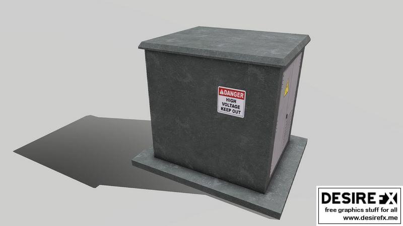 Desire FX 3d models | Electrical Box Transformer Low-poly 3D model
