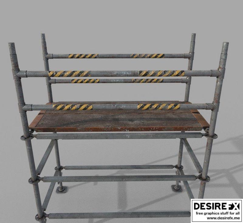 Desire FX 3d models | Metal Scaffolding – 2 parts Low-poly 3D model