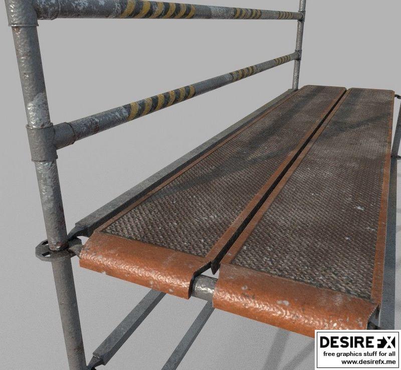Desire FX 3d models | Metal Scaffolding – 2 parts Low-poly 3D model