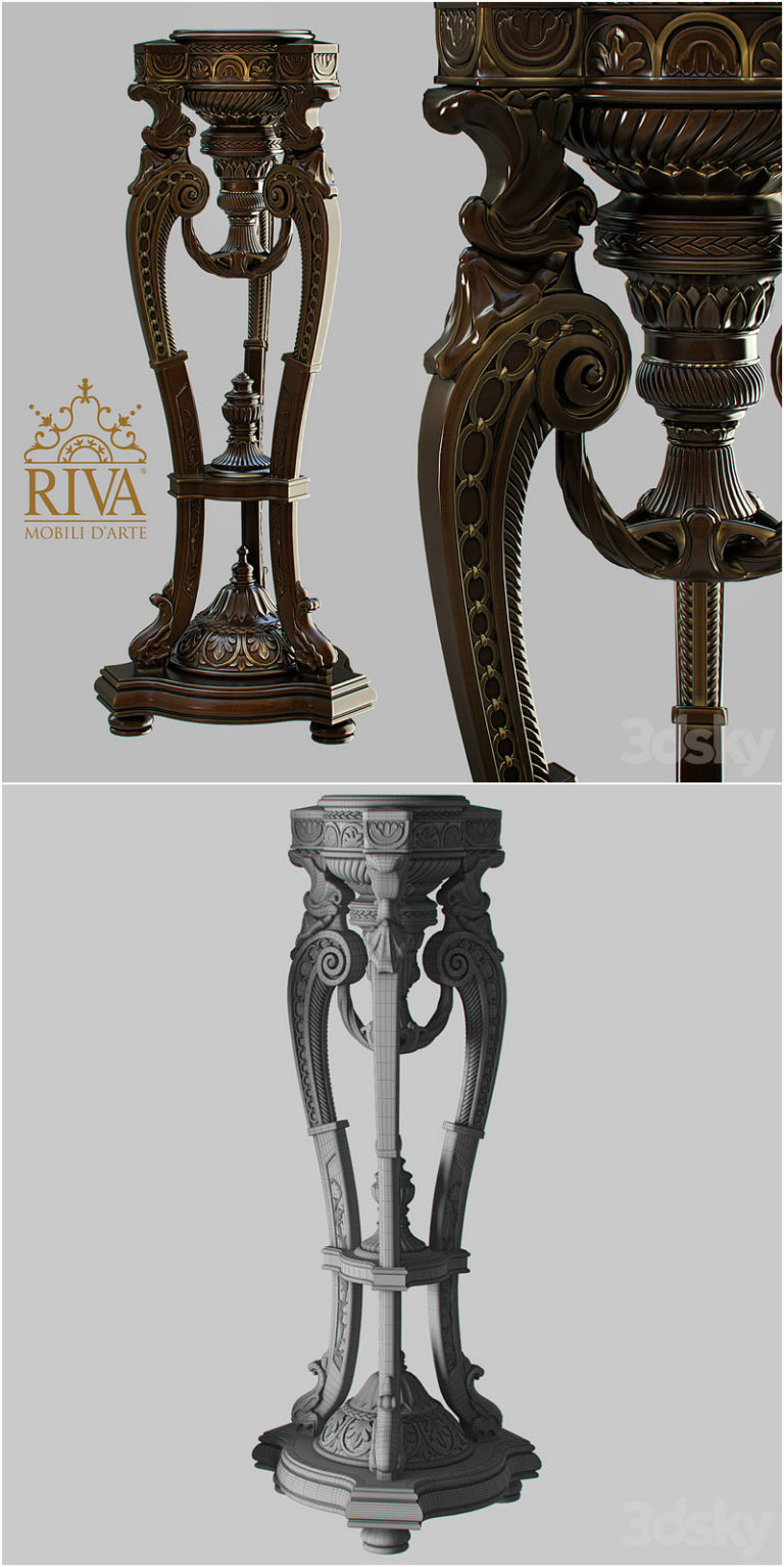 Desire FX 3d models | Decorative wooden flower stand – 3D Model