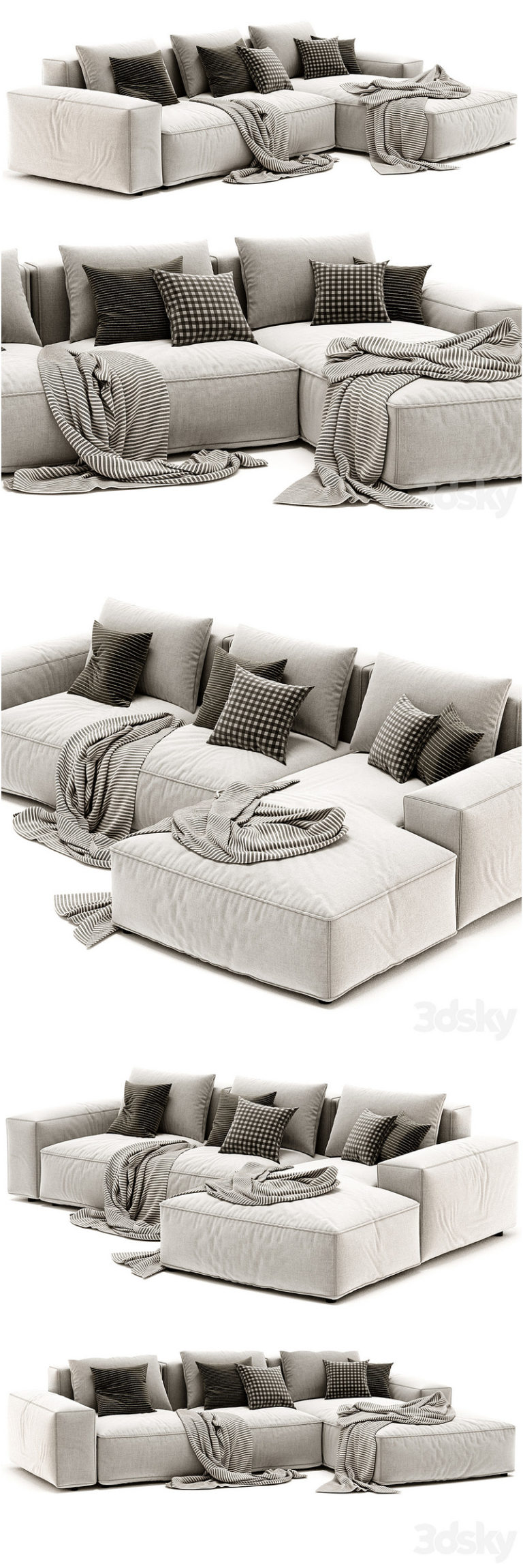 Desire FX 3d models | Jesse Daniel Chaise Longue Sofa – 3D Model