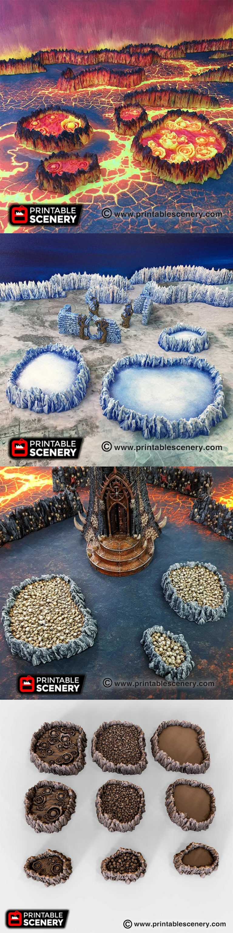 Desire FX 3d models | Printable Scenery – Burbling Pits – 3D Print Model