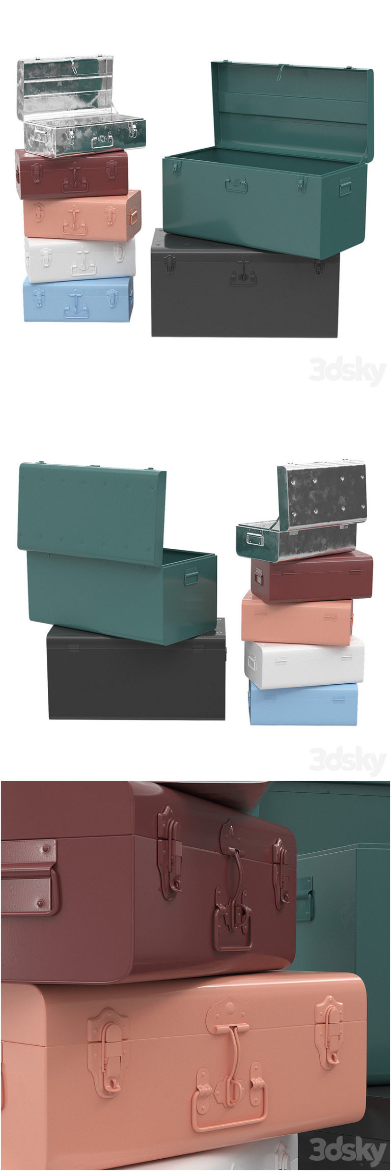 Desire FX 3d models | Set of metal chests, Denise – 3D Model