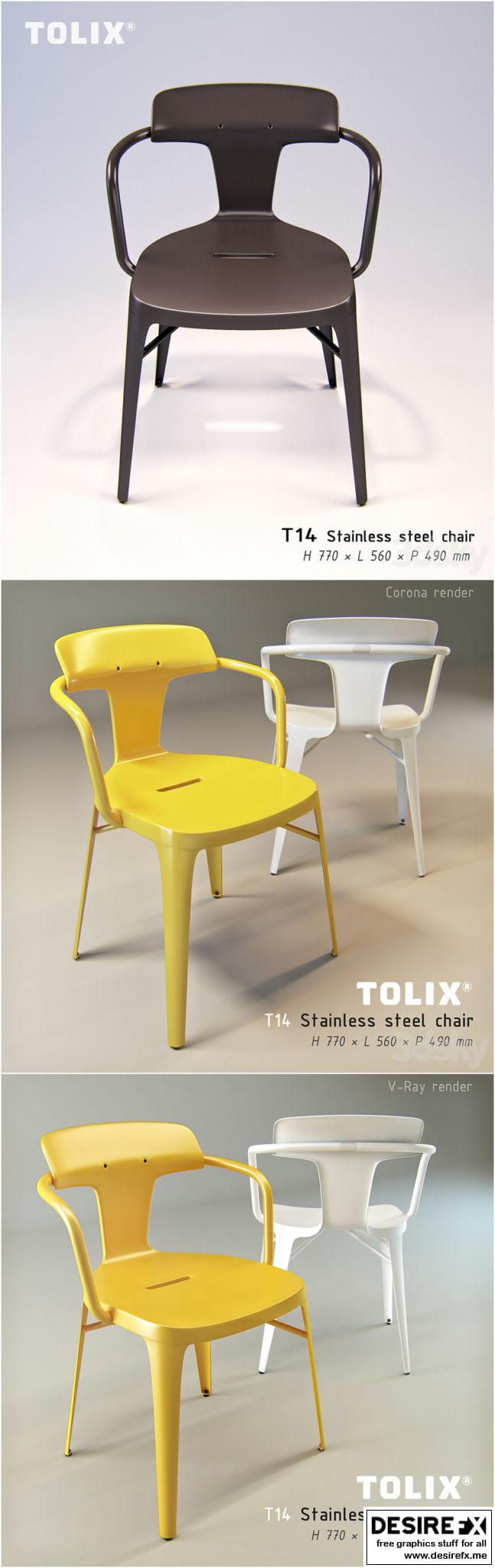 Desire FX 3d models | Tolix t14 stainless steel – 3D Model