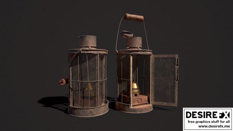 Desire FX 3d models | Trench Oil Lantern Handheld Low-poly 3D model