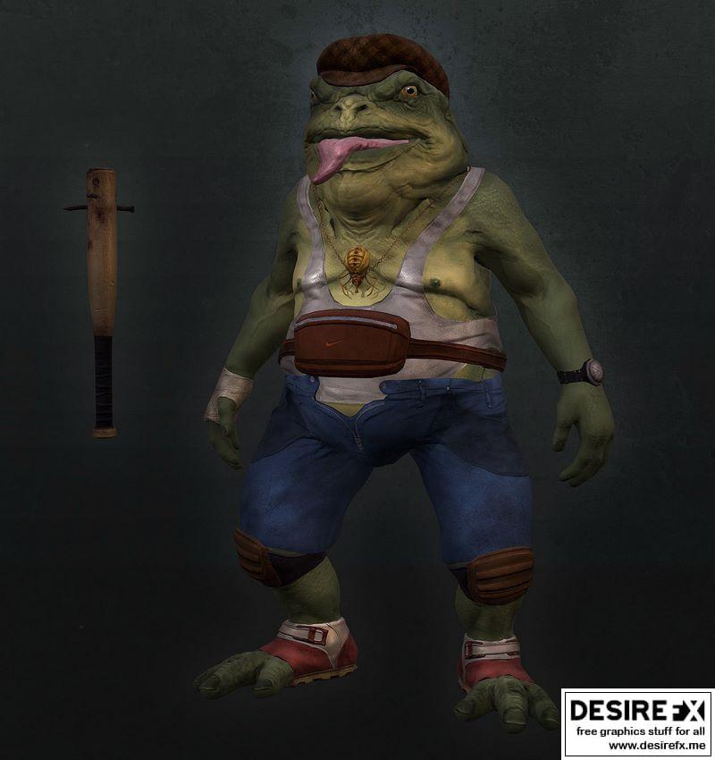 Desire FX 3d models | Toad mutant boss Low-poly 3D model