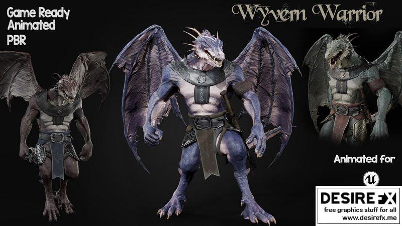 Desire FX 3d models | Wyvern Warrior Low-poly 3D model