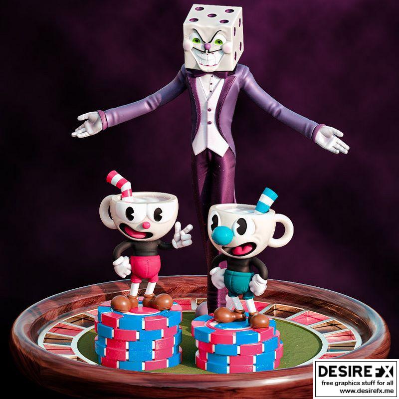 Desire FX 3d models | Fanart Cuphead Mugman and Kingdice – Diorama 3D ...