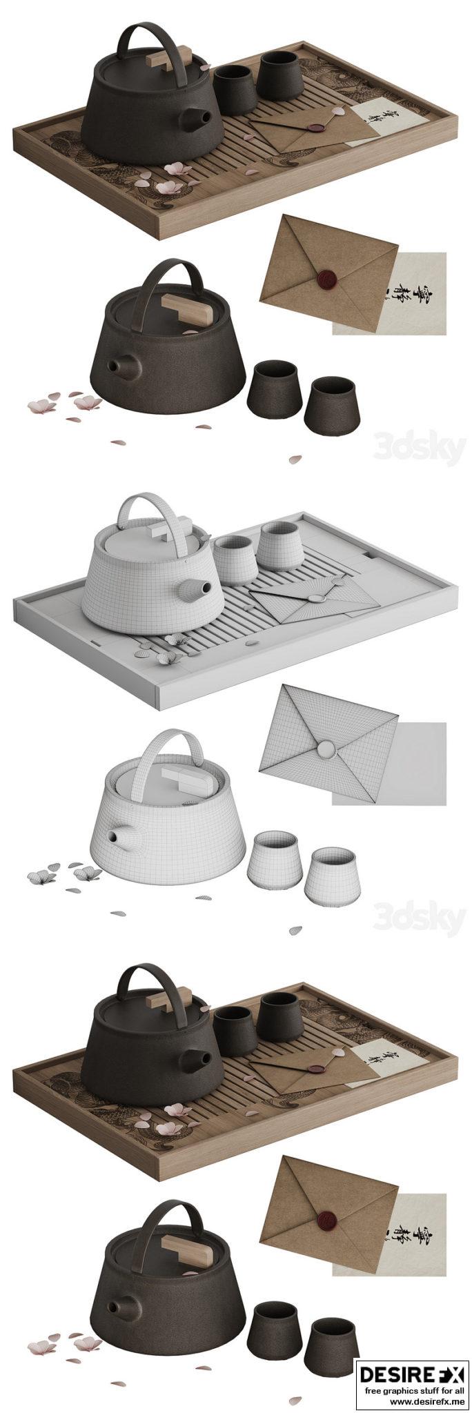 Desire FX 3d models | Decorative tea set Tea set 01 – 3D Model