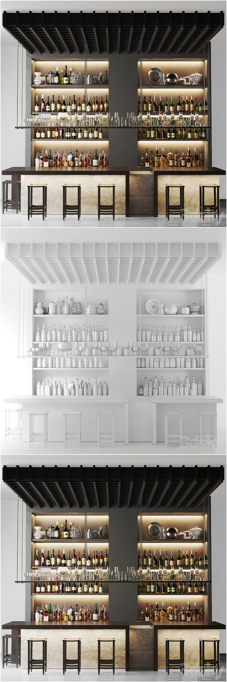 Desire FX 3d models | Design project of a bar with wine and sparkling ...