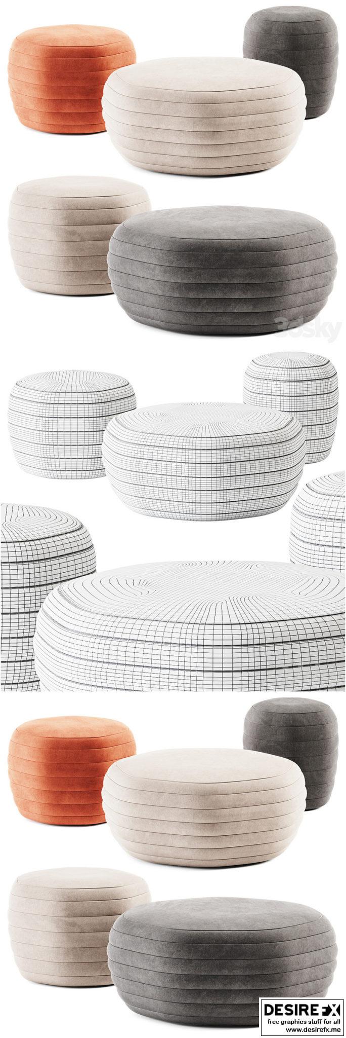 Desire FX 3d models | GALEATA Round Pouf by Paola Zani Pouf – 3D Model
