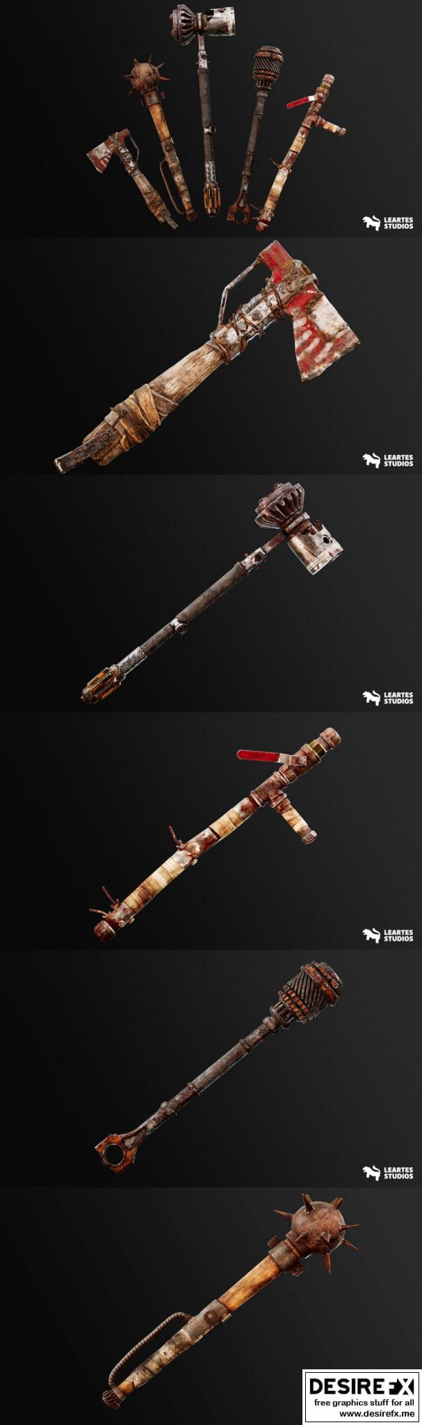 Desire FX 3d models | Post Apocalyptic Melee Weapons Vol 2