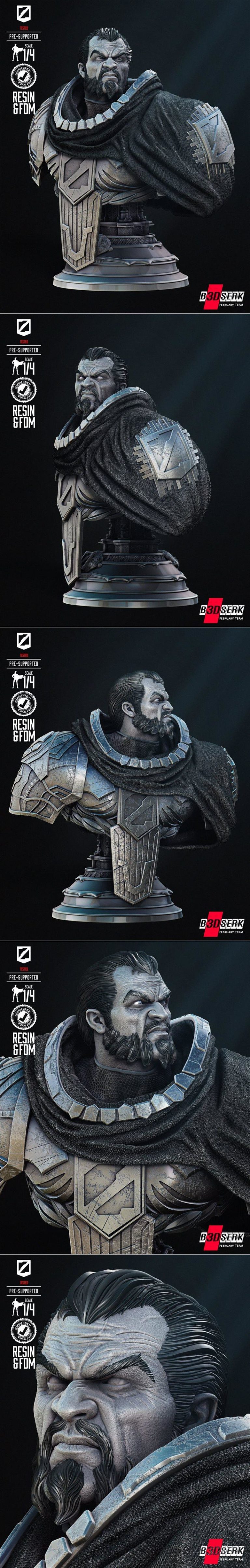 Desire FX 3d models | B3DSERK – Zod Bust Portrait – 3D Print Model STL