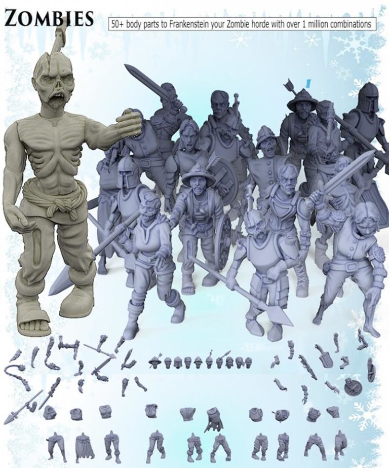Desire FX 3d models | The Frost Zombies Modular – 3D Print Model STL